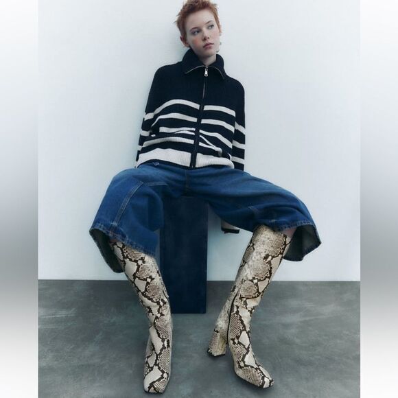 Zara | Shoes | Zara Innerplatformleatherheeledkneehighboots | Poshmark